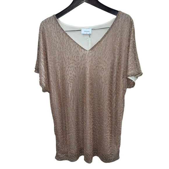 Adrienne | Dresses | Nwt Adrienne Angle Front Shift Dress Taupegold ...